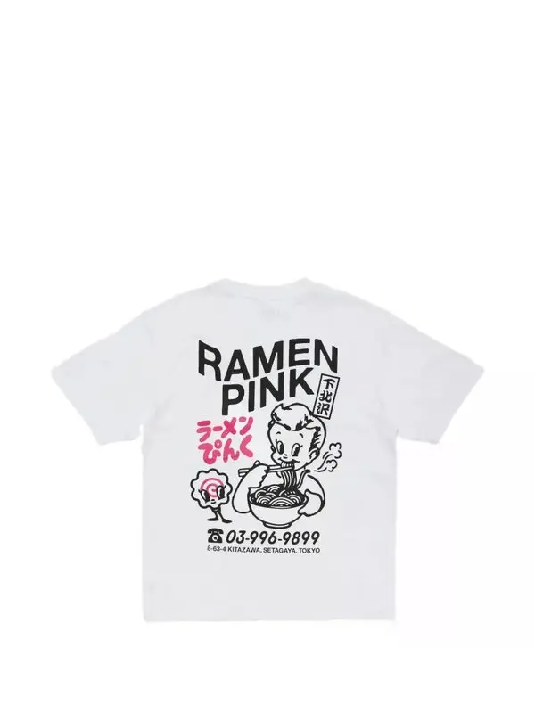 Edwin Ramen Pink Print T-shirt - White