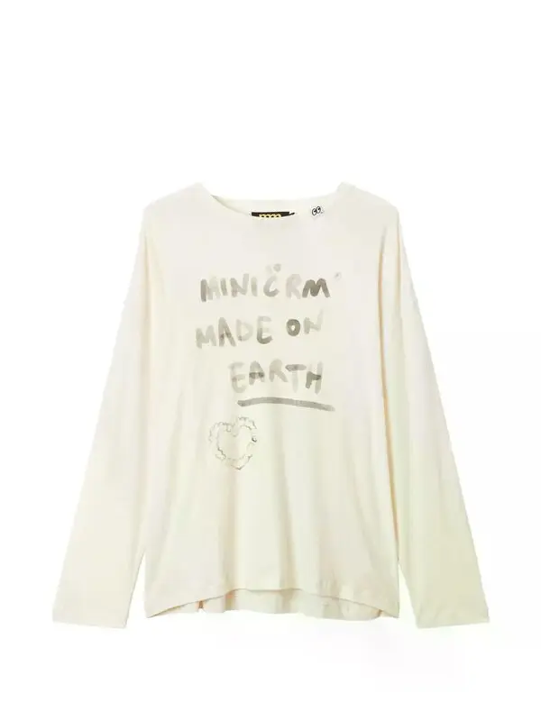 MINI CREAM Lettering-print T-shirt - Neutrals