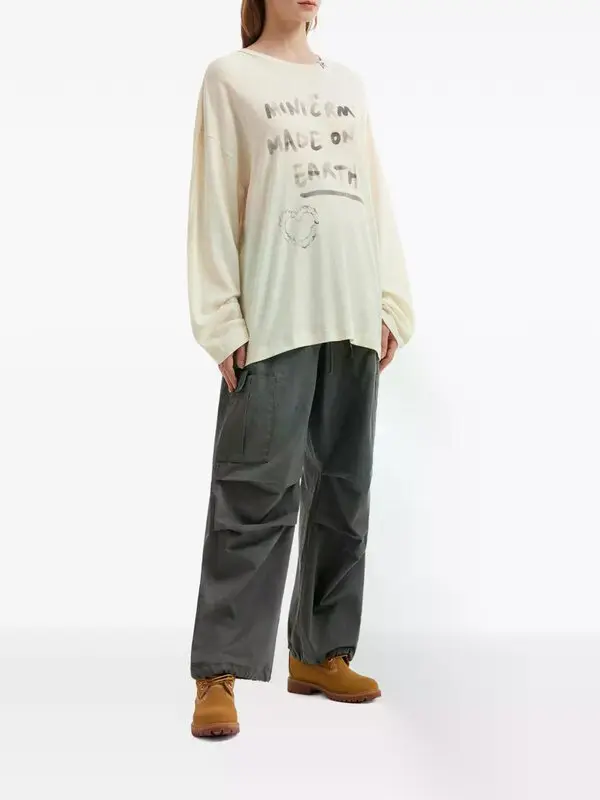 MINI CREAM Lettering-print T-shirt - Neutrals