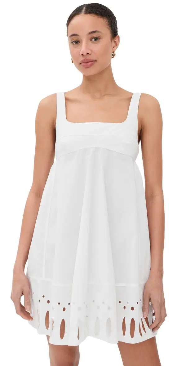 Rabanne Eyelet Babydoll Mini Dress - White