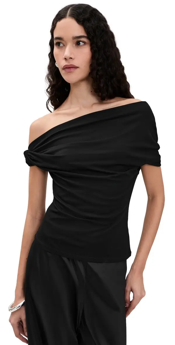 Paris Georgia Ida Asymmetrical One-shoulder Top - Black