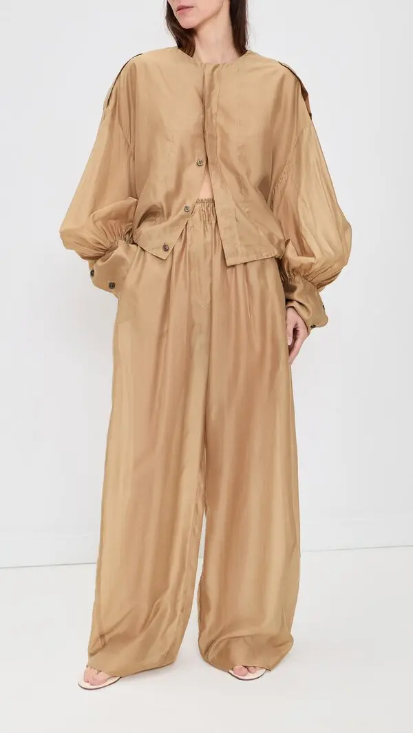 THE LATEST Dora Petite Popeline Trousers - Nude
