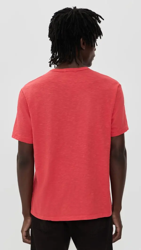 ALEX MILL Standard T-shirt In Slub Cotton - Fire Red