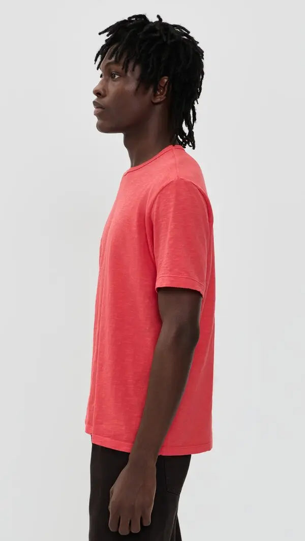 ALEX MILL Standard T-shirt In Slub Cotton - Fire Red