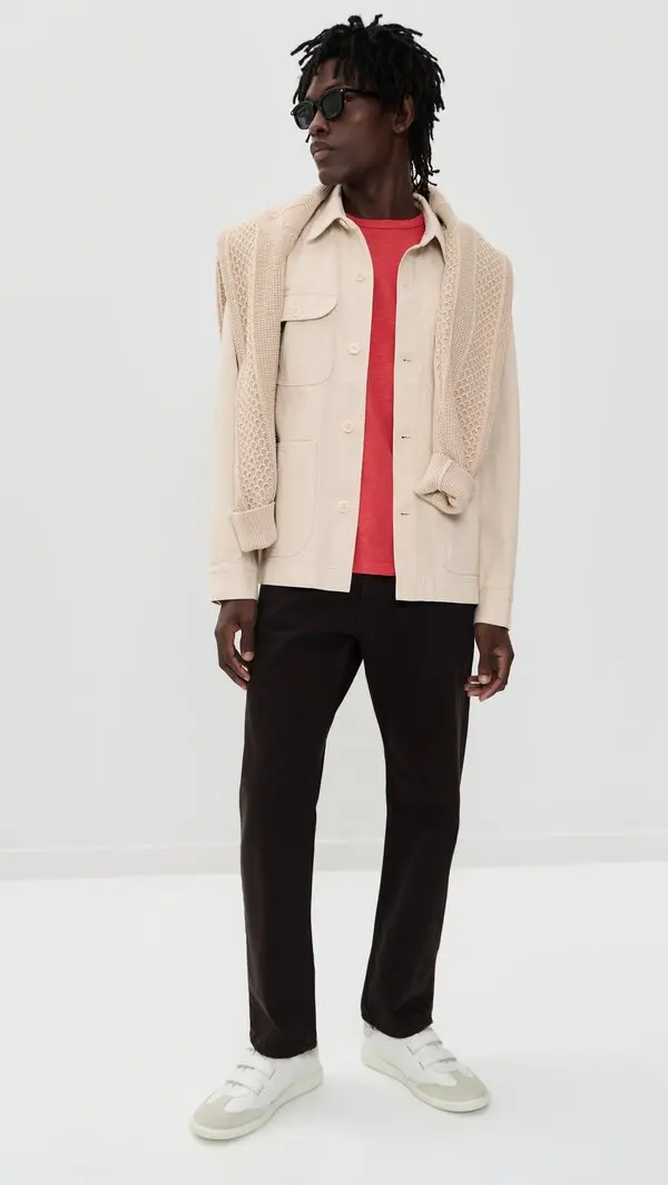 ALEX MILL Standard T-shirt In Slub Cotton - Fire Red