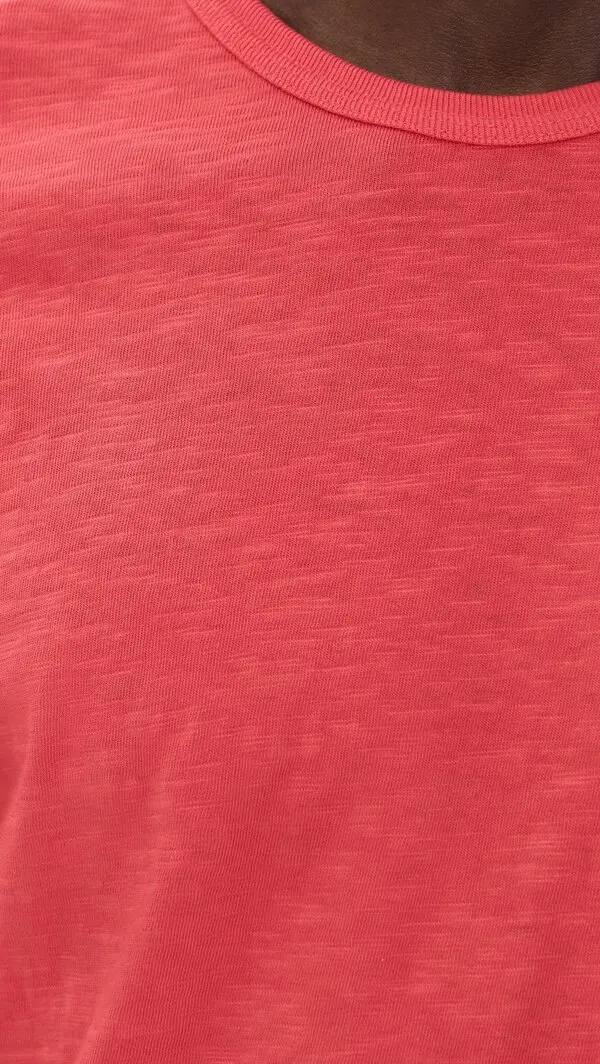 ALEX MILL Standard T-shirt In Slub Cotton - Fire Red