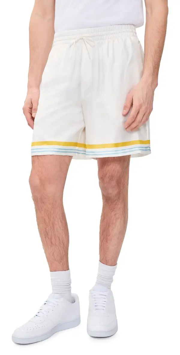 Casablanca Tennis Landscape Silk Shorts