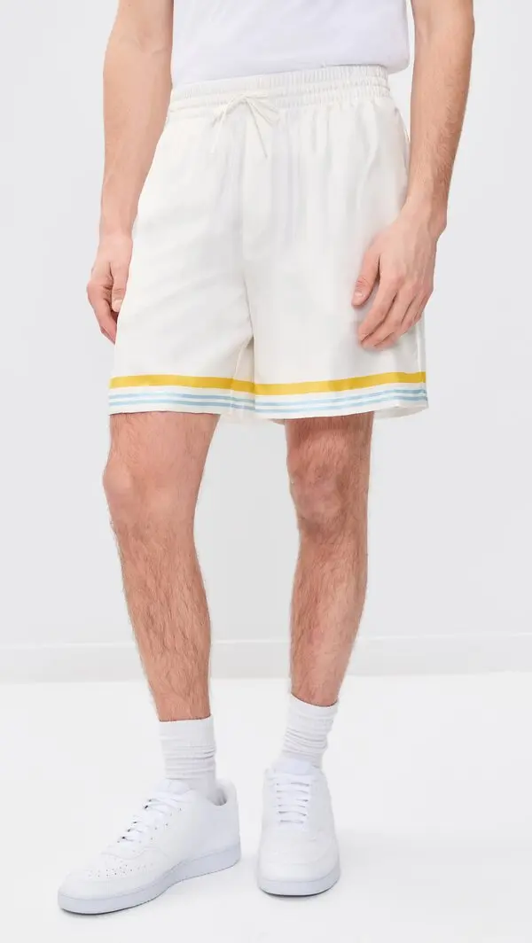 Casablanca Tennis Landscape Silk Shorts