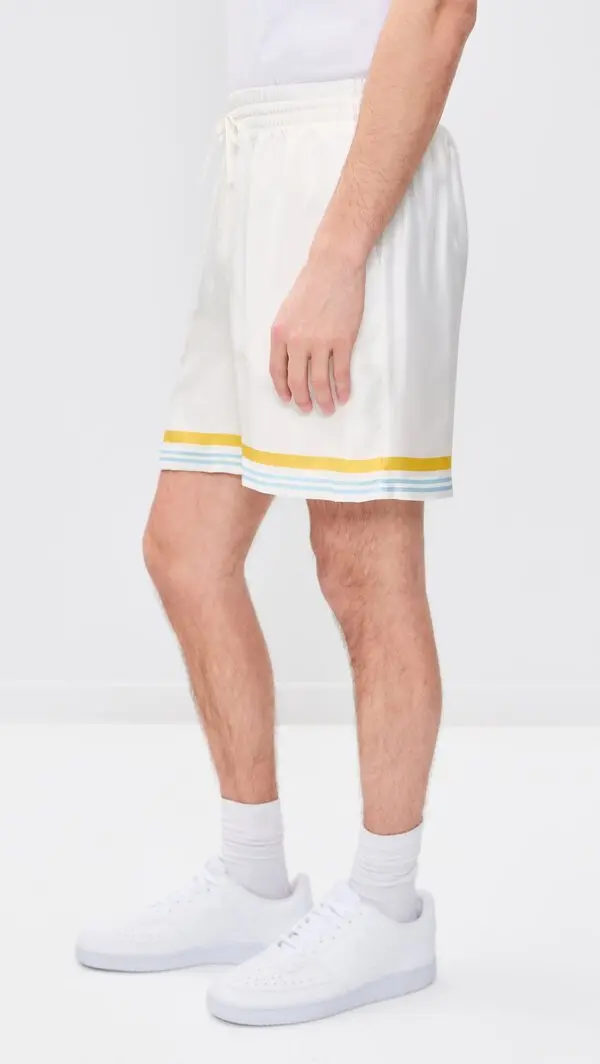 Casablanca Tennis Landscape Silk Shorts
