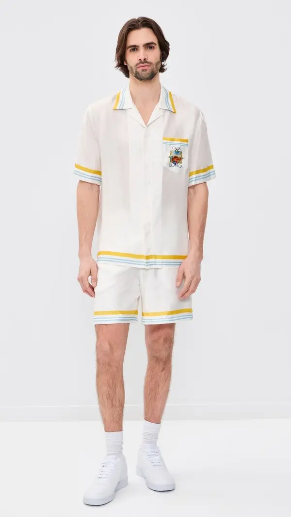 Casablanca Tennis Landscape Silk Shorts