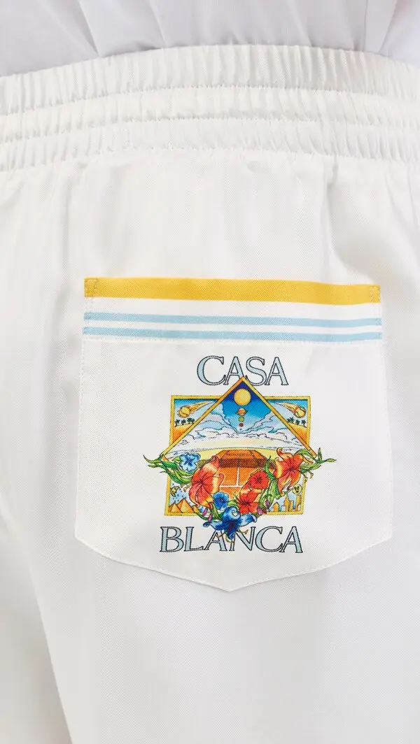 Casablanca Tennis Landscape Silk Shorts