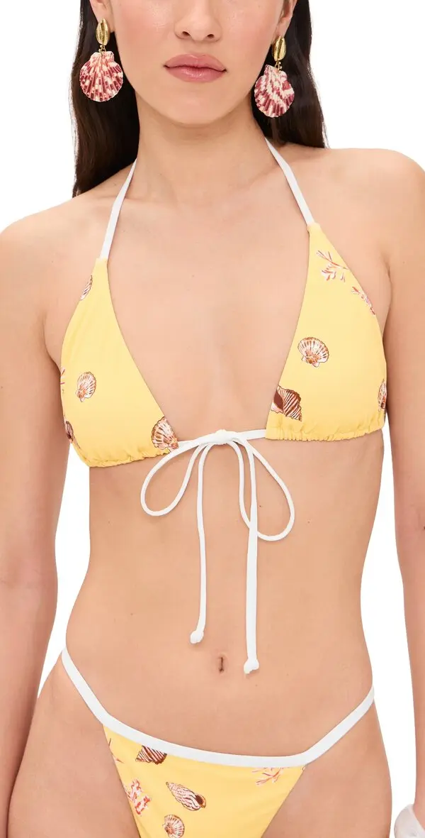 Minkpink Marisol Triangle Bikini Top - Butter Seashells