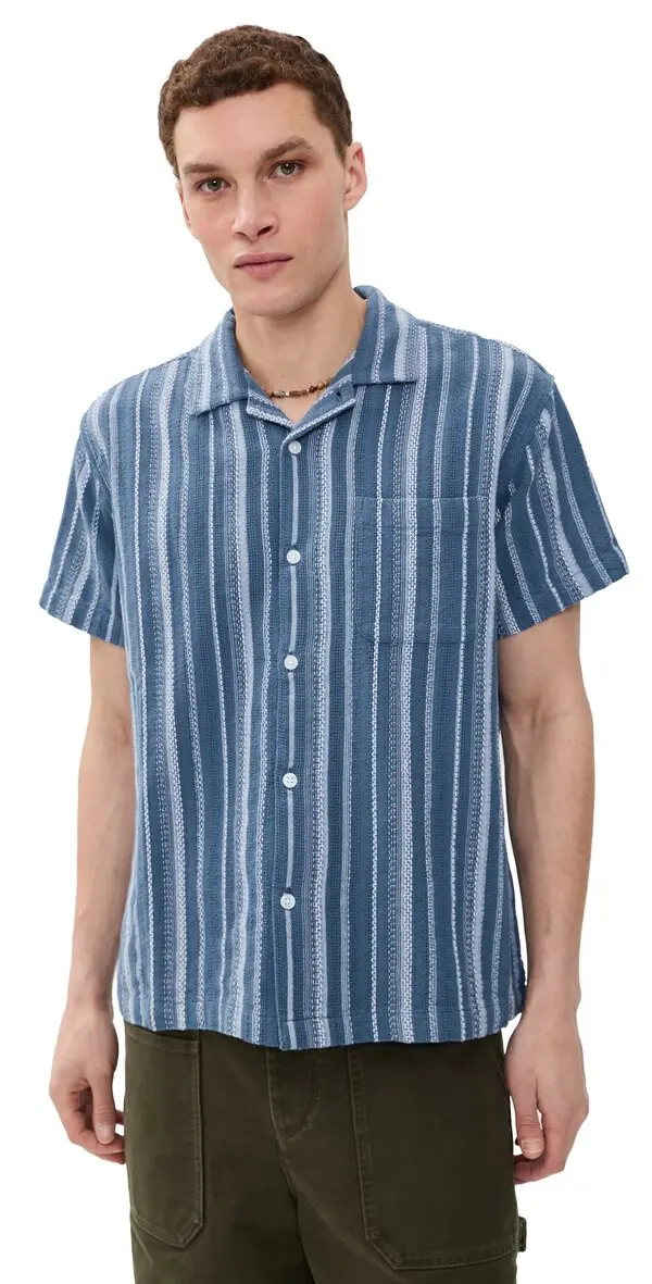 Obey Hugh Camp Shirt - Dull Blue Multi