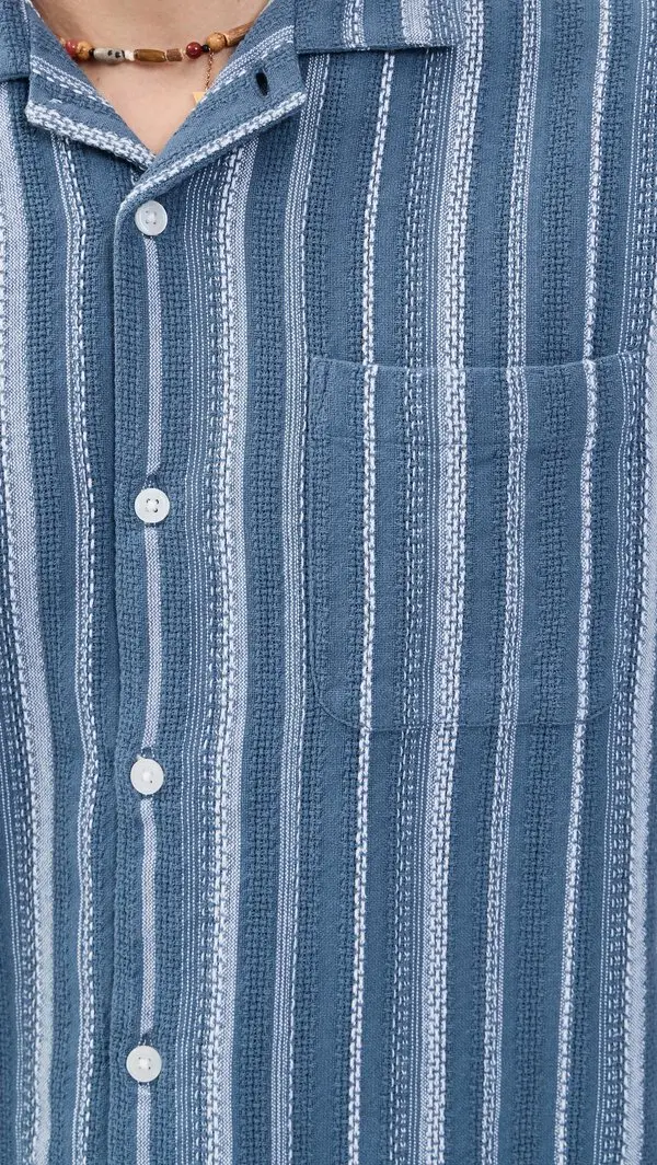 Obey Hugh Camp Shirt - Dull Blue Multi