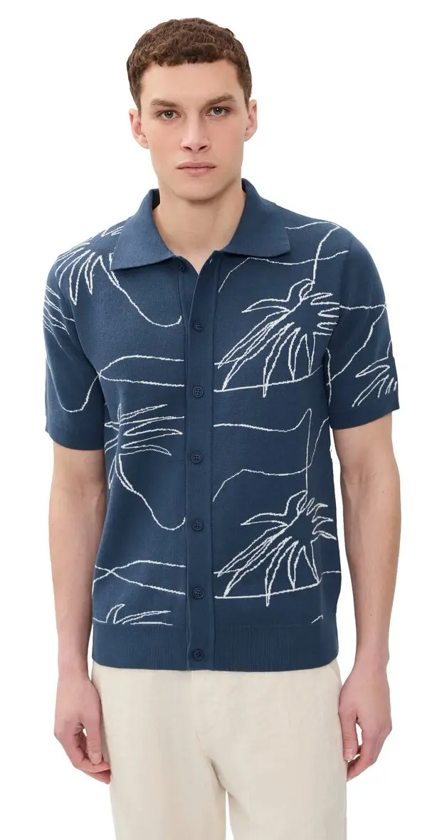 FAR AFIELD The Palms Knit Collared Shirt