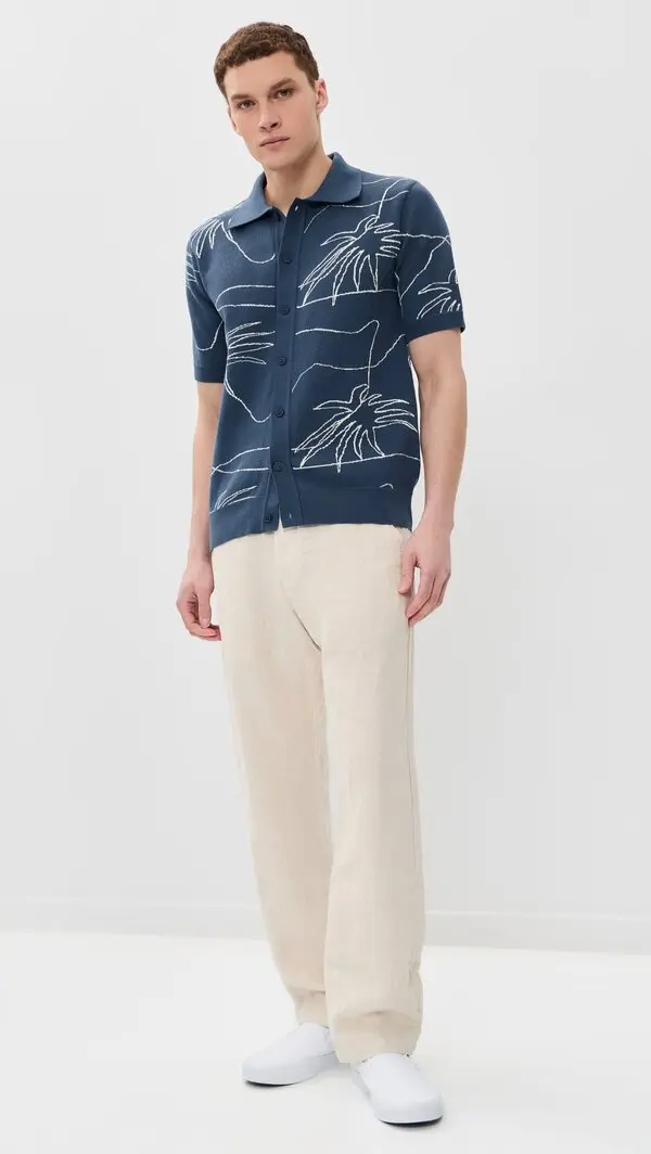 FAR AFIELD The Palms Knit Collared Shirt