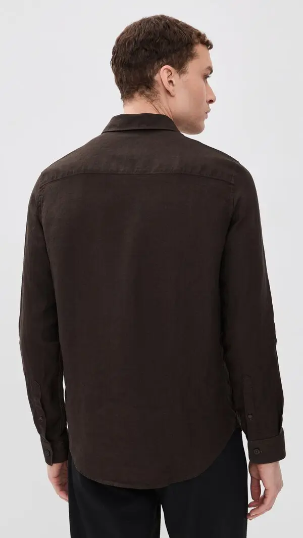 Nn07 Enzo Linen Shirt - Deep Truffle