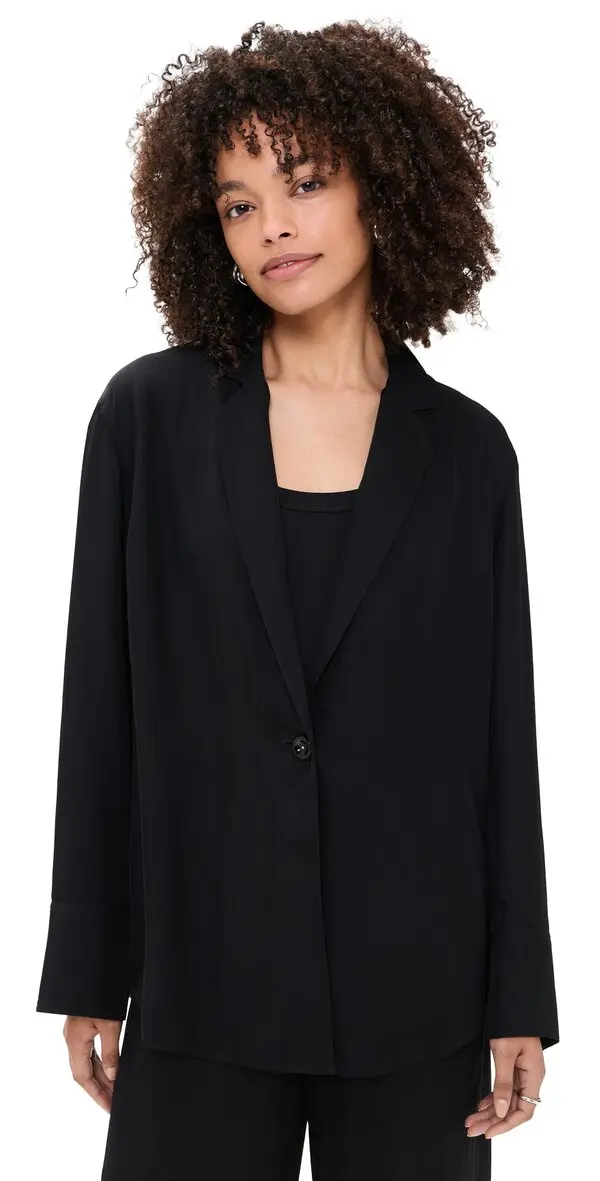 Theory Washed Twill Airy Blazer - Black