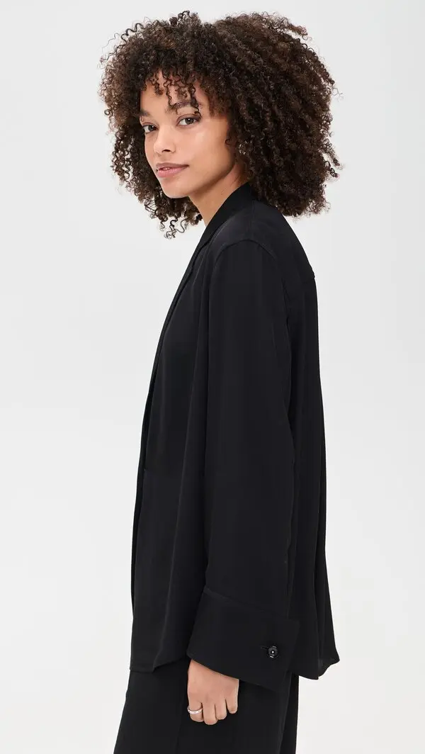 Theory Washed Twill Airy Blazer - Black
