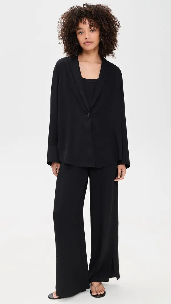 Theory Washed Twill Airy Blazer - Black