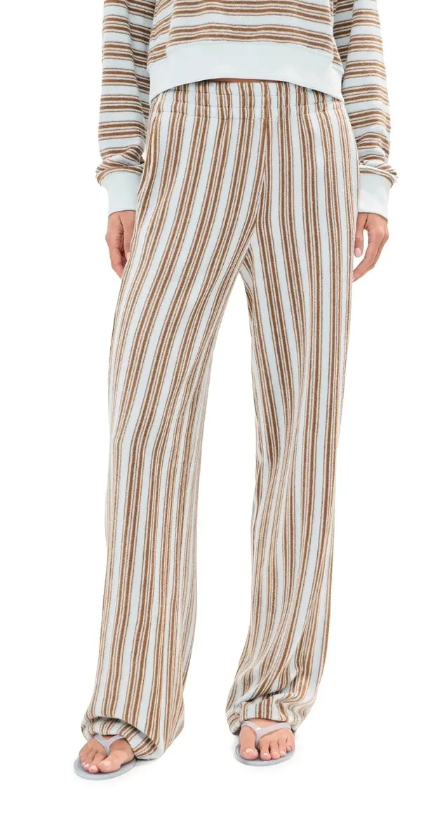LE BOP Drew Stripe Pants - Light Blue/chocolate