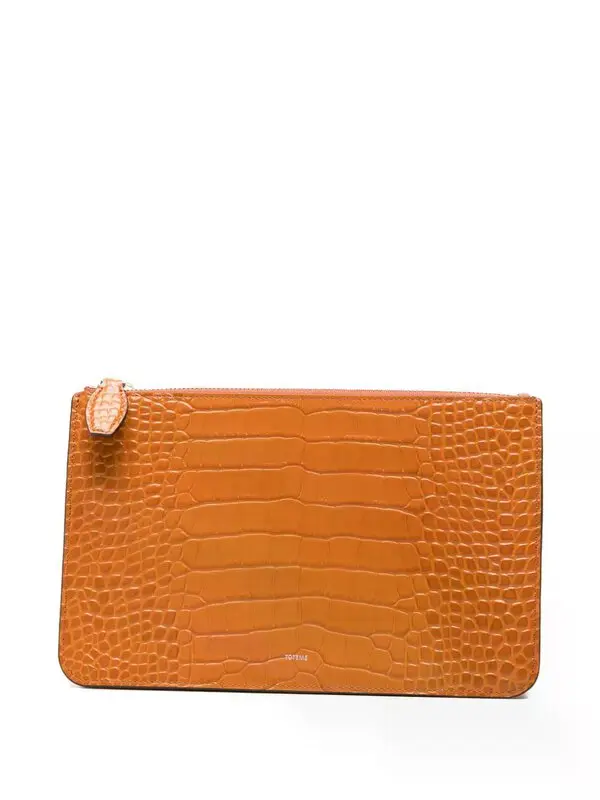 TOTEME Croco-embossed Clutch - Orange