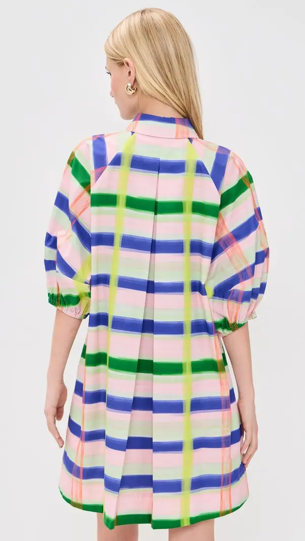 DE LORETA Este Collared Dress In Stripe Print