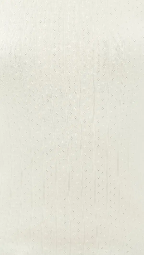 Donni. Pointelle Baby Tee - Creme