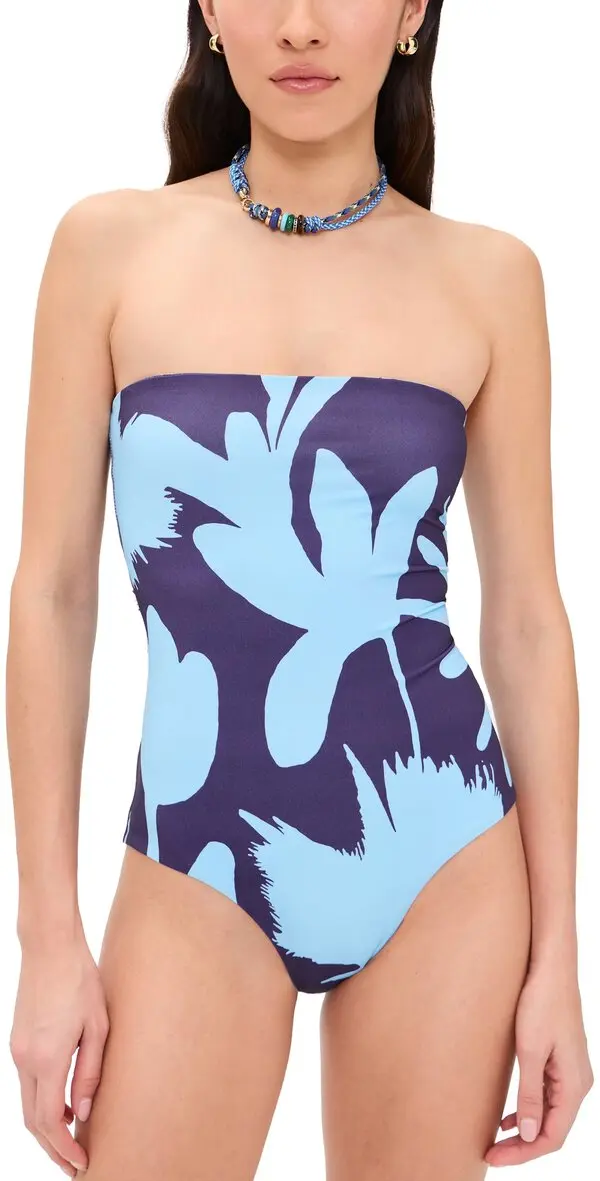 Eywasouls Malibu Soleil Strapless Swimsuit - Midnight Garden