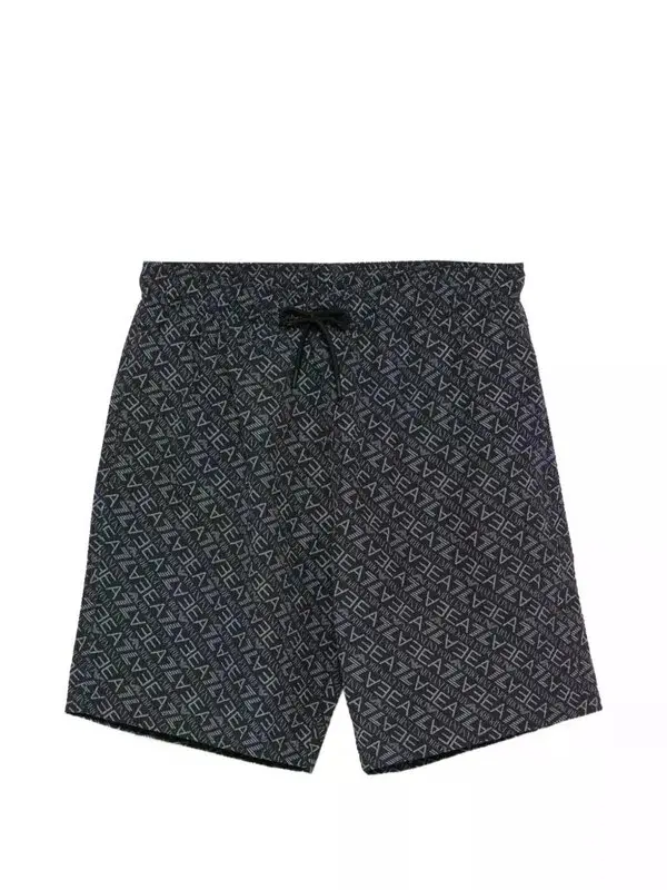EA7 Logo-print Swim Shorts - Black