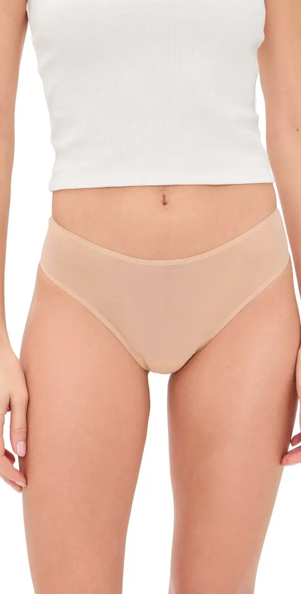 Commando Chic Mesh Thong - Beige