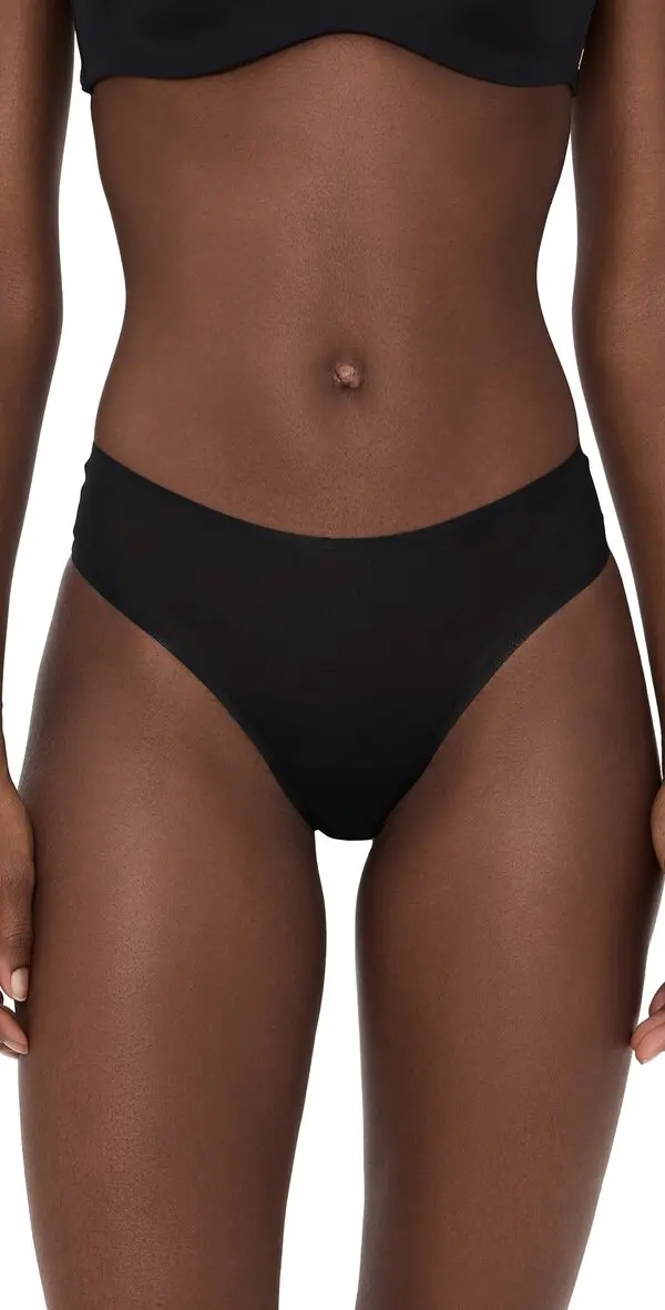 Commando Chic Mesh Thong - Black