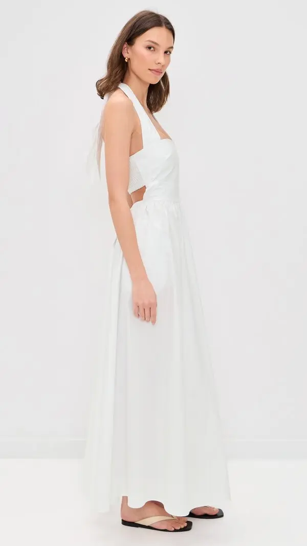susana monaco white halter dress Susana Monaco Poplin Halter Maxi Dress With Tie Neck - Sugar