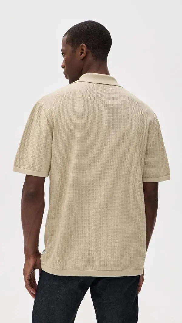 RHYTHM Textured Knit Short Sleeve Shirt