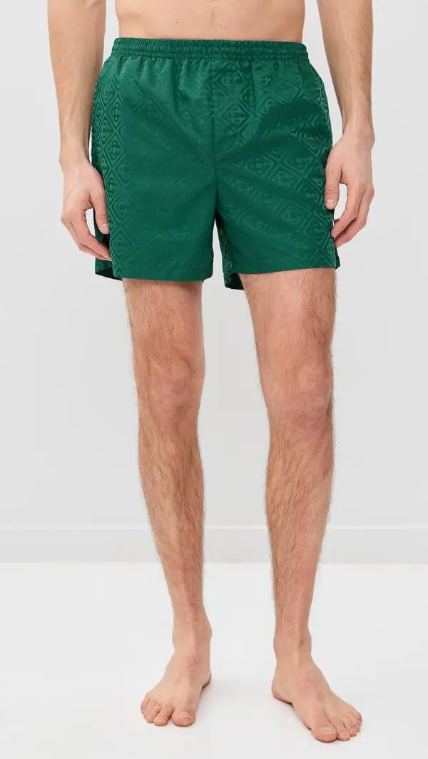 Casablanca Monogram Jacquard Swim Shorts - Green