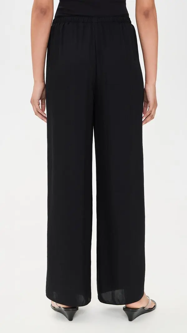Theory Slit Cuff Wide Leg Pants - Black