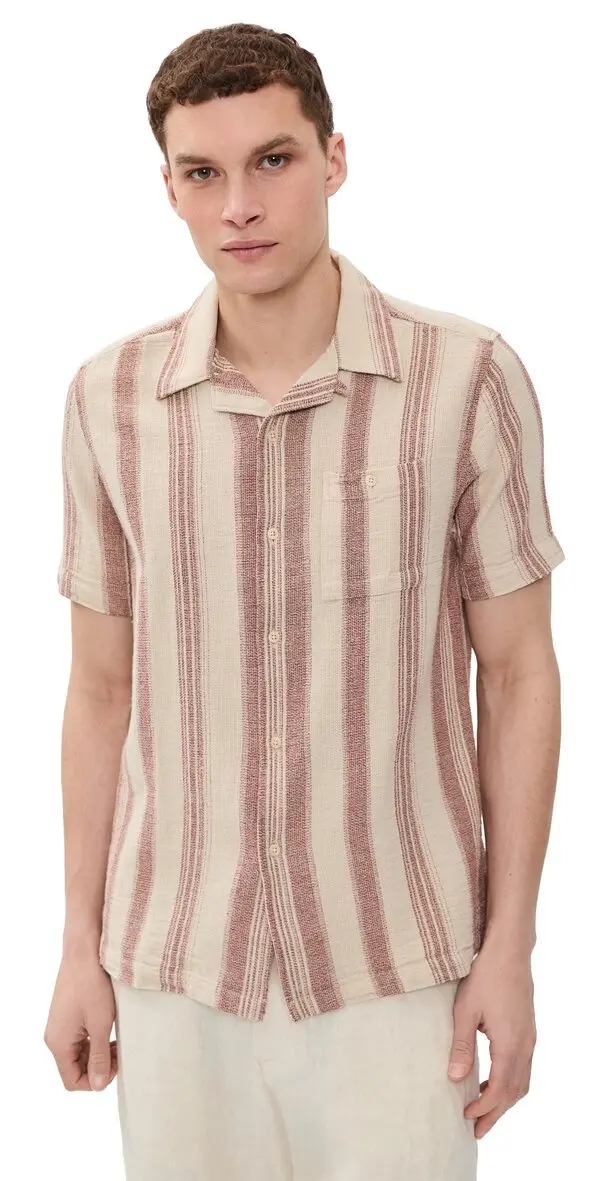 FAR AFIELD Dobby Stripe Selleck Shirt