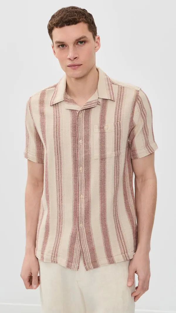 FAR AFIELD Dobby Stripe Selleck Shirt
