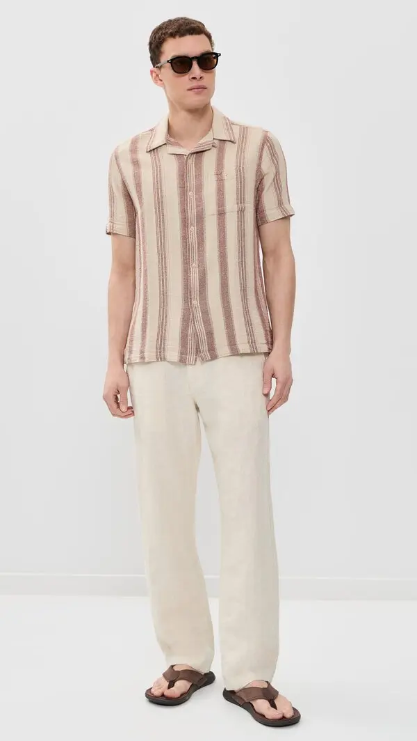 FAR AFIELD Dobby Stripe Selleck Shirt