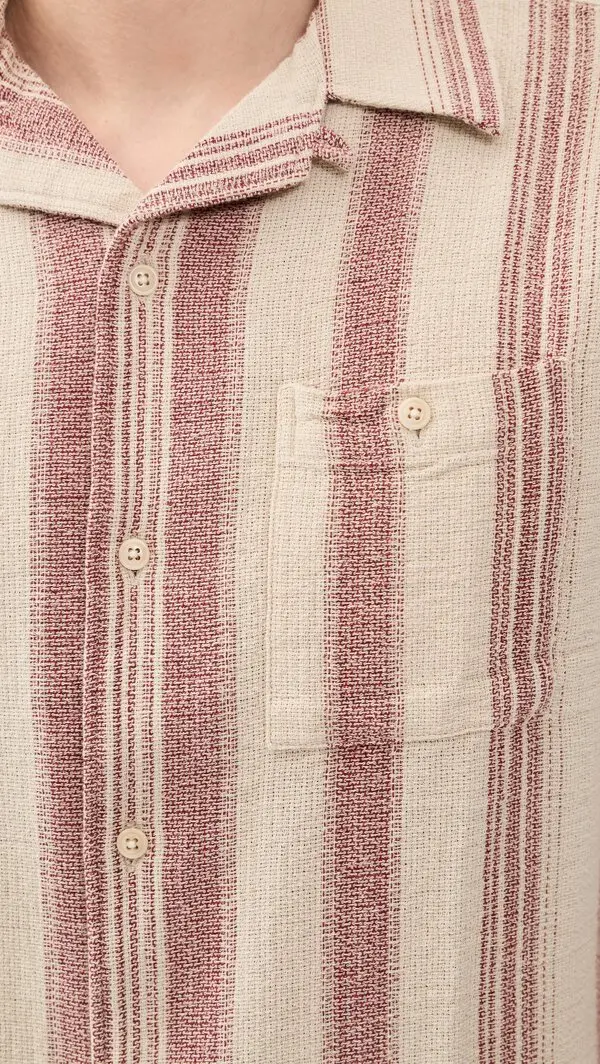 FAR AFIELD Dobby Stripe Selleck Shirt