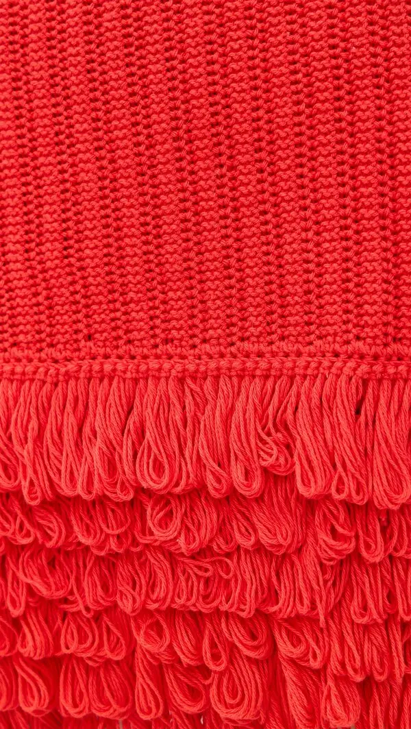 DE LORETA Crochet Fringe Mini Skirt