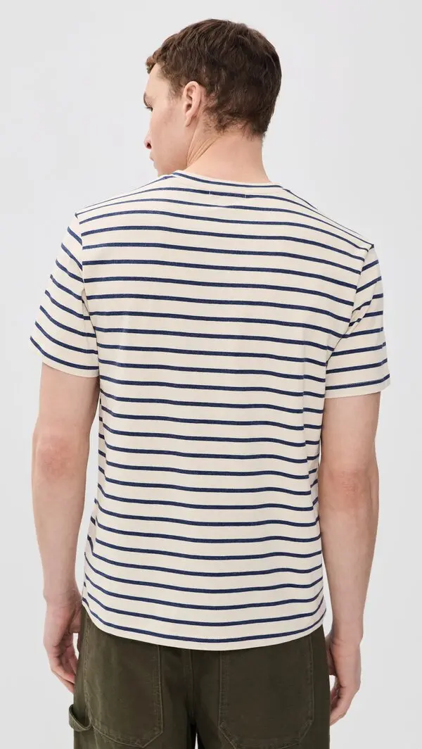 ALEX MILL Standard Tee In Pablo Stripe - Ivory/navy