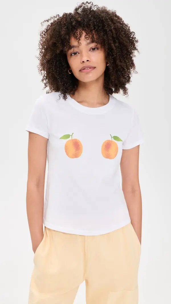 SUNNY SOMEWHERE Peach Graphic Tee