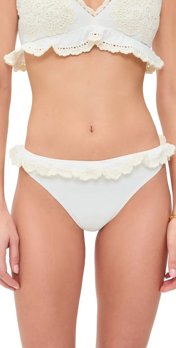 Sea Madelyn Crochet Bikini Bottom - White