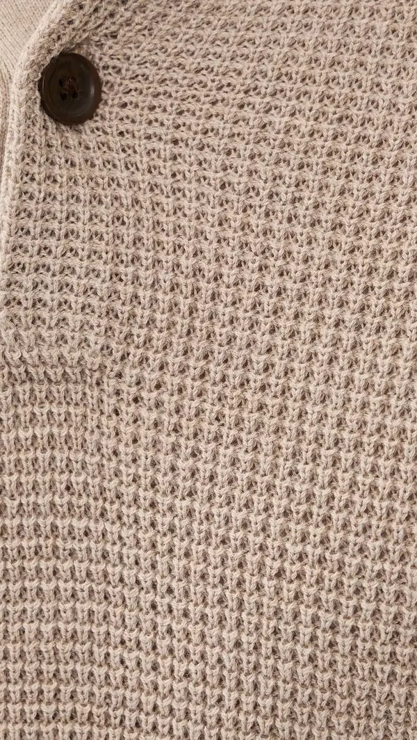 Faherty Brand Long Sleeve Sunwashed Sweater Polo - Natural