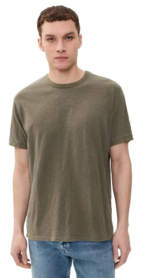 ALEX MILL Slub Tee - Olive Grey