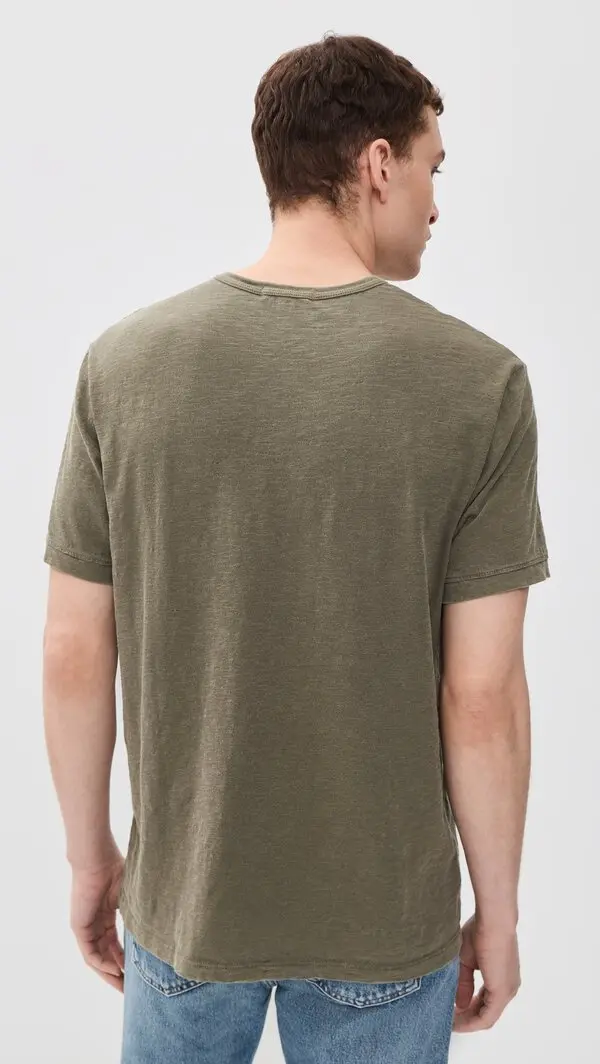 ALEX MILL Slub Tee - Olive Grey