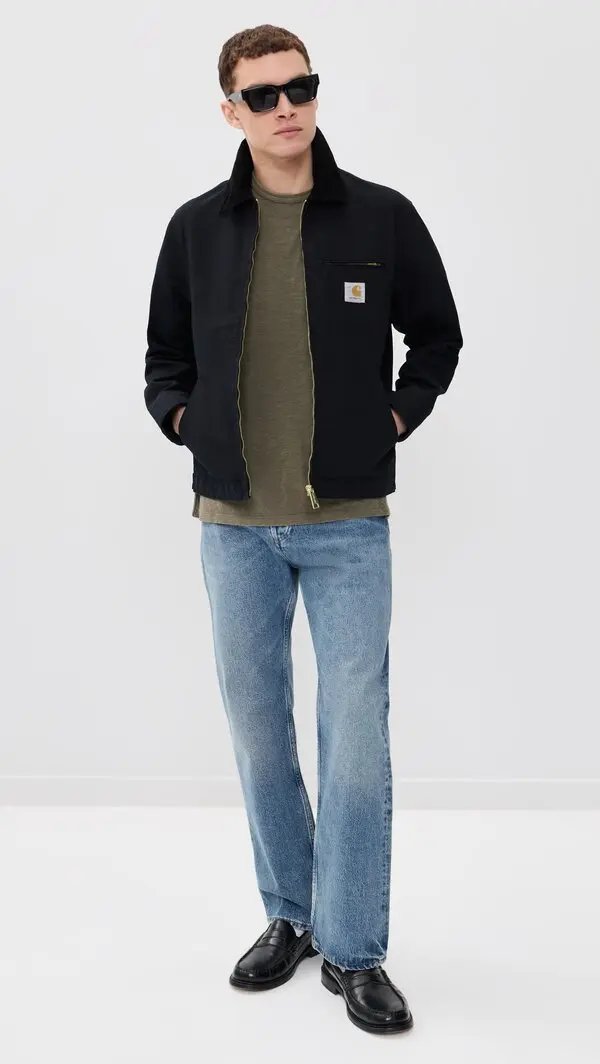 ALEX MILL Slub Tee - Olive Grey