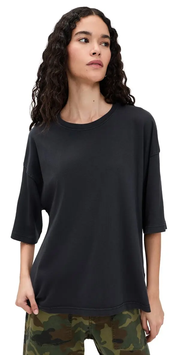 Free People Oversized Crewneck Tee - Black