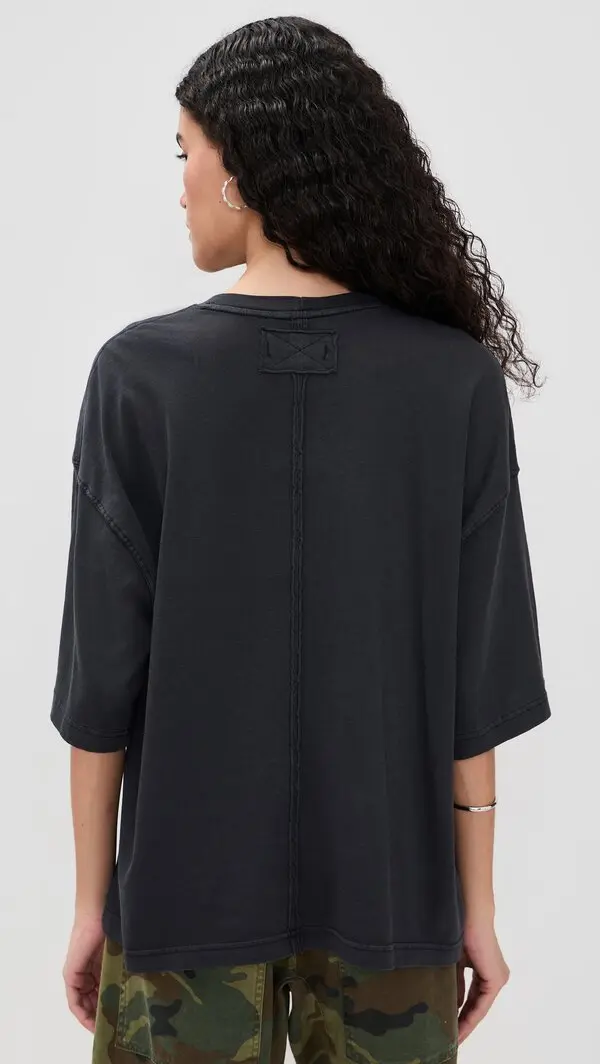 Free People Oversized Crewneck Tee - Black